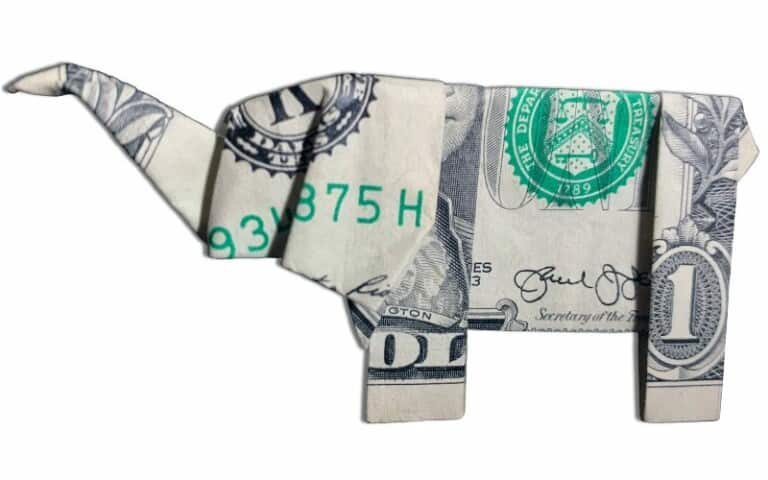 Dollar Bill Origami Elephant Folding Guide | The Daily Dabble