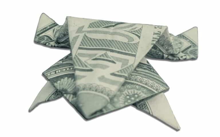Dollar Bill Origami Frog: 14 Step Fold | The Daily Dabble